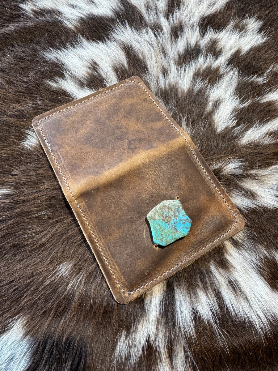 Turquoise Slab Card Holder| Crimson Willow